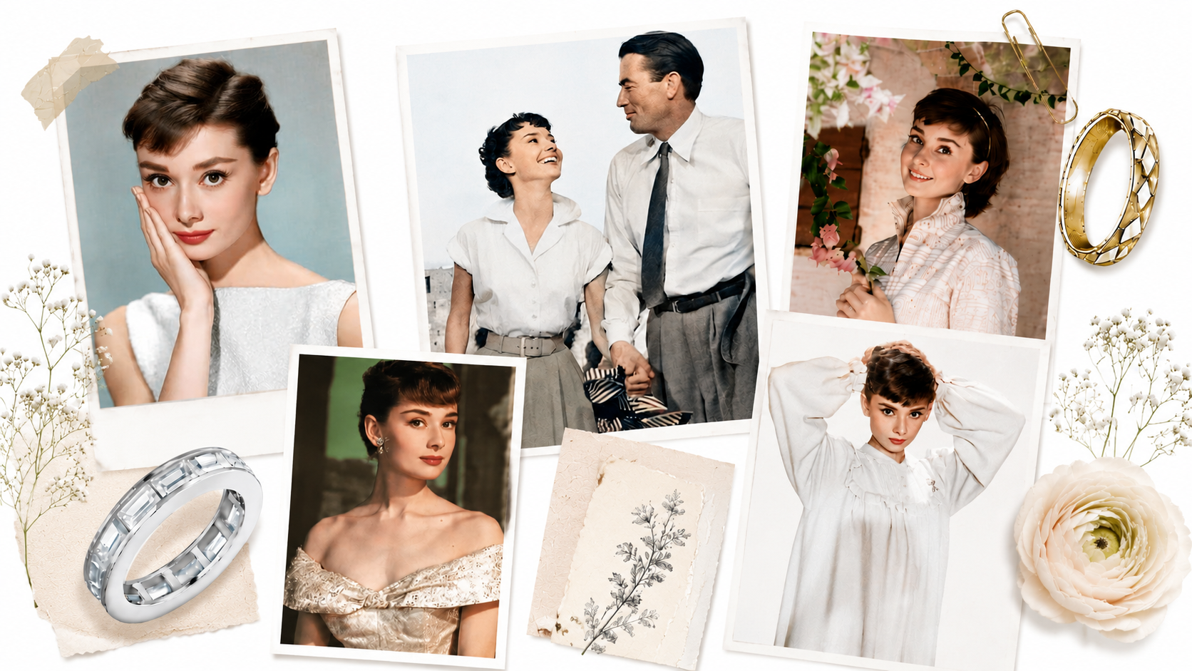 Audrey Hepburn Engagement Ring: 1954 Stackable Bands – Antiquecut